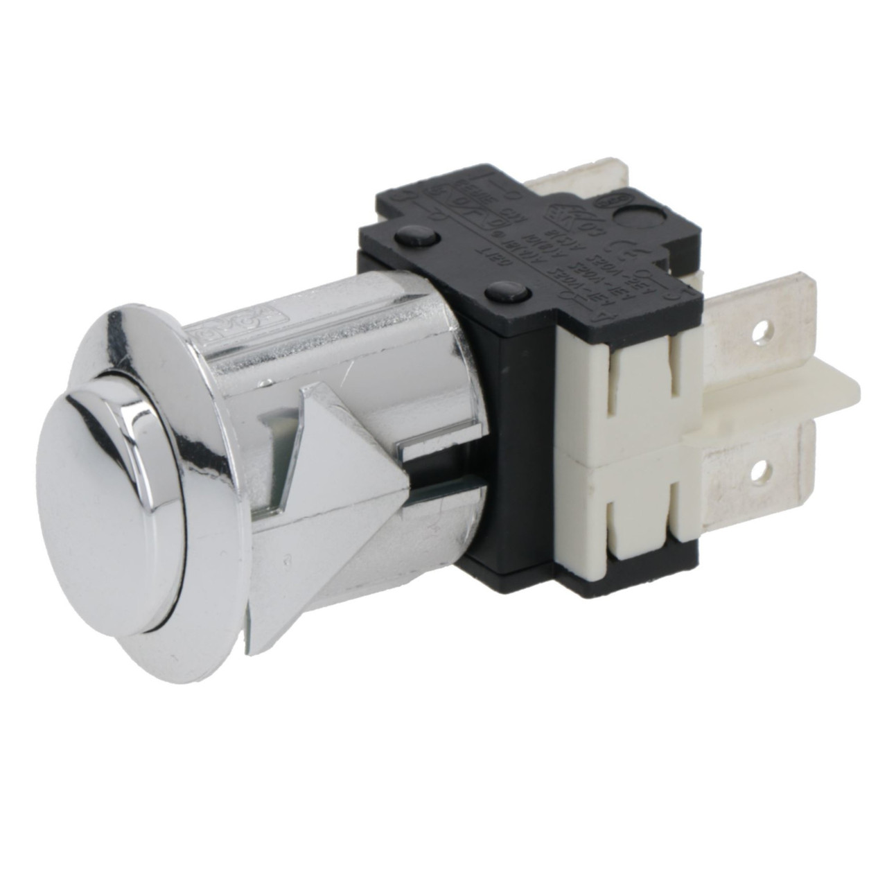 Chromed Oval DPST Press Switch - 21mm x 17mm - Button 17mm x 13mm - 16A ...