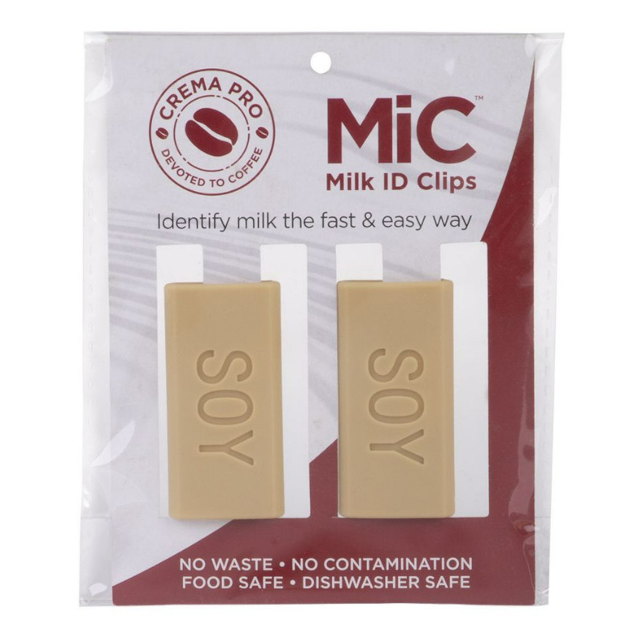 CREMA PRO Milk Jug ID Clips - "SOY" - SOY TAN - ESPRESSO MACHINE COMPANY