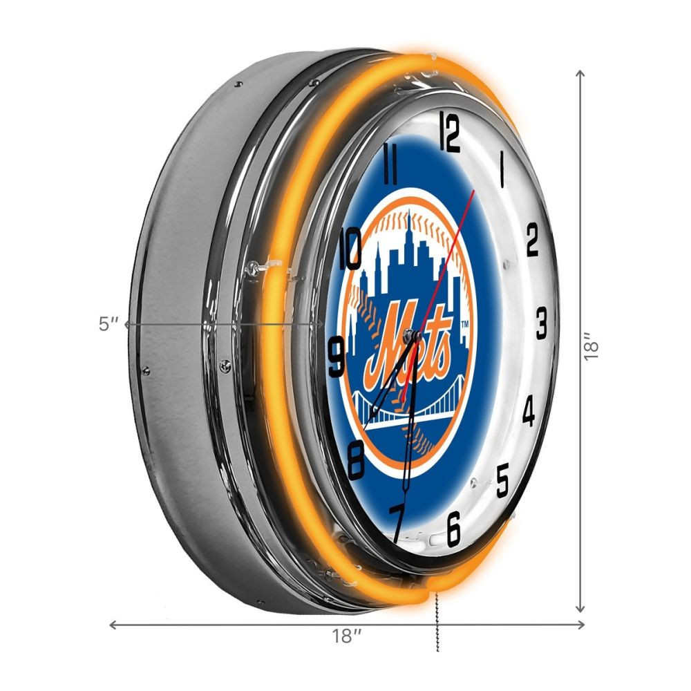 656-2002 New York Mets 18" Neon Clock, FREE SHIPPING