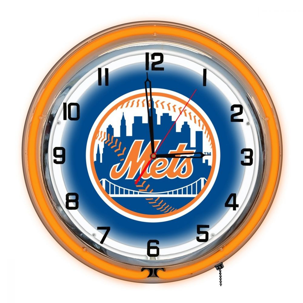 656-2002 New York Mets 18" Neon Clock, FREE SHIPPING
