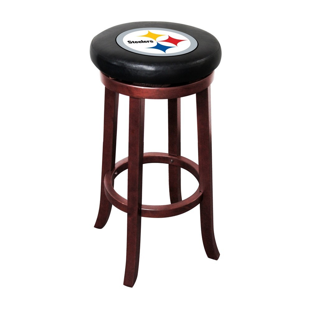 177-1004 Pittsburgh Steelers Mahogany Wood Bar Stool , FREE SHIPPING