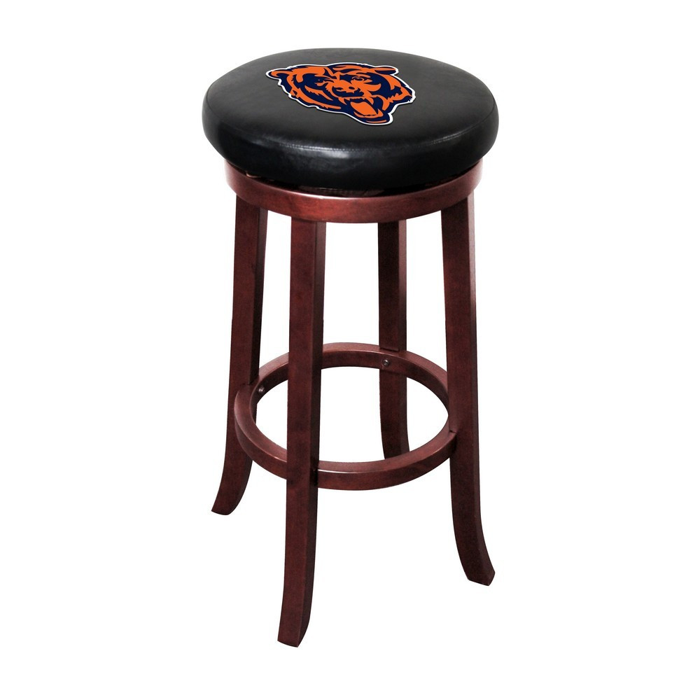 177-1019 Chicago Bears Mahogany Wood Bar Stool , FREE SHIPPING