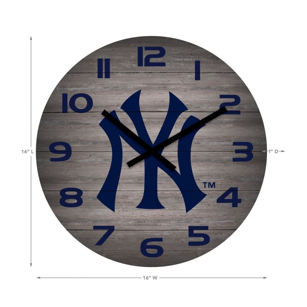New York Yankees 16" Weathered Clock, 661-2001