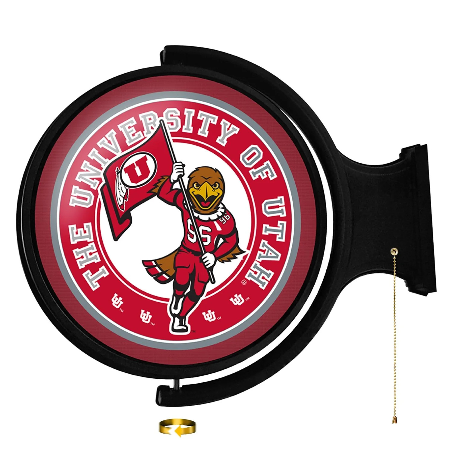 Utah Utes Mascot Logo Rotating Lighted Wall Sign, NCUTAH-115-02