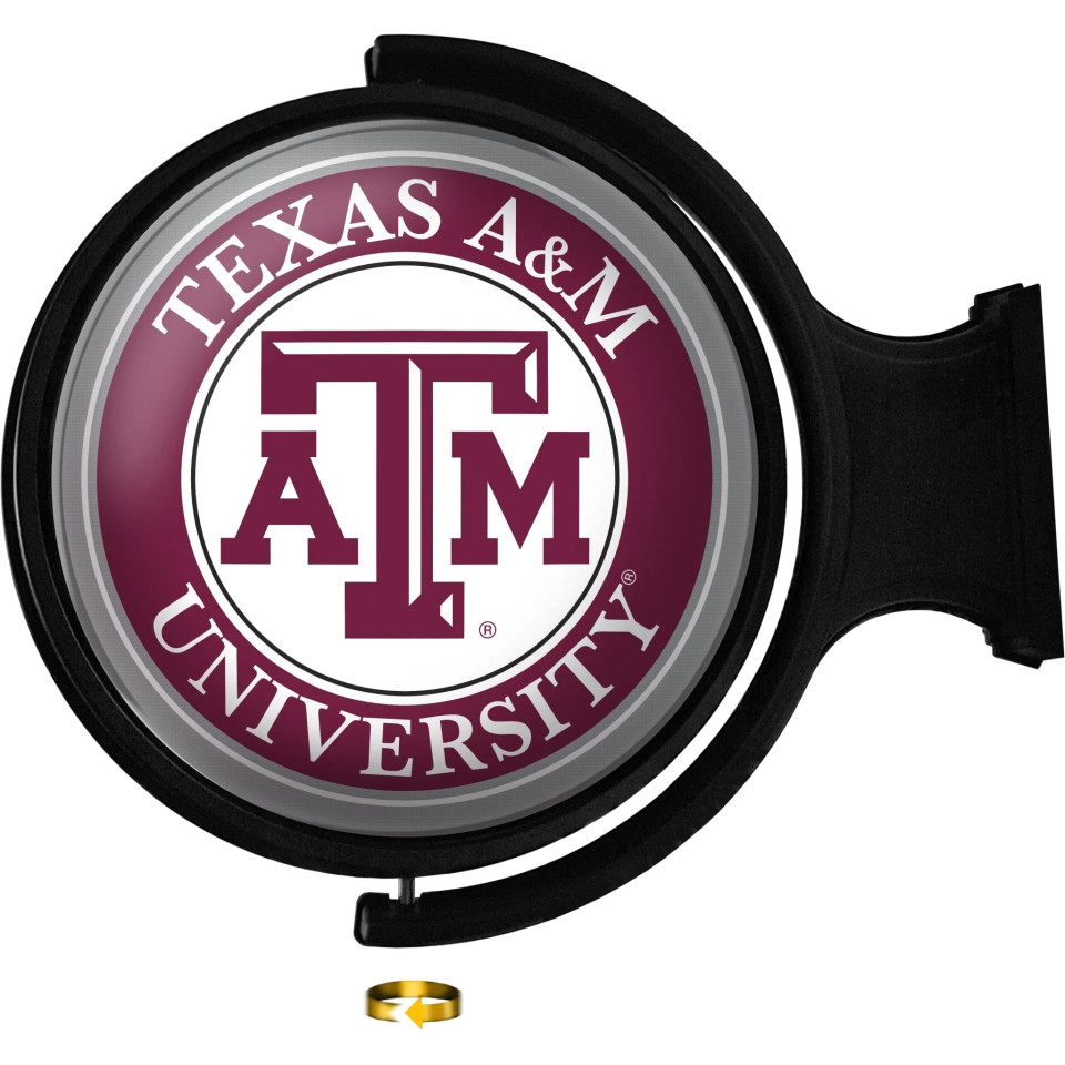 Texas A&M Aggies Original Round Rotating Lighted Wall Sign