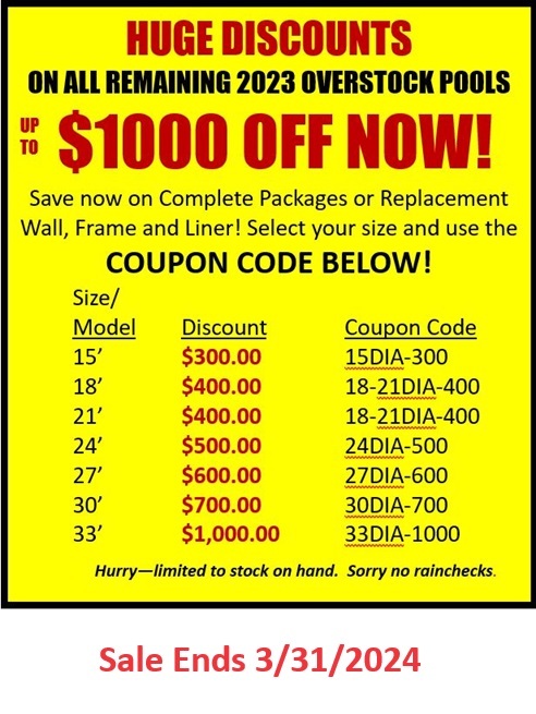 Swimming Pool Dept - Swimming Pools & Packages - Rec Warehouse