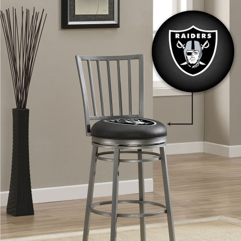 Las Vegas Raiders Gray Swivel Counter HT Stool w/ Back