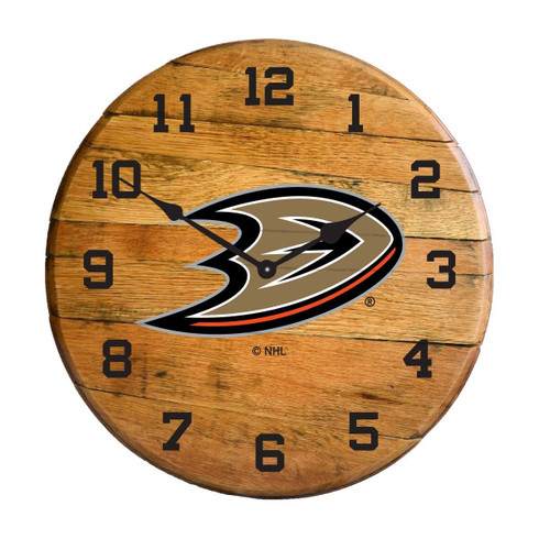 Anaheim Ducks Oak Barrel Clock, 630-4015