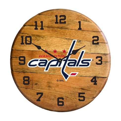 Washington Capitals Oak Barrel Clock, 630-4030