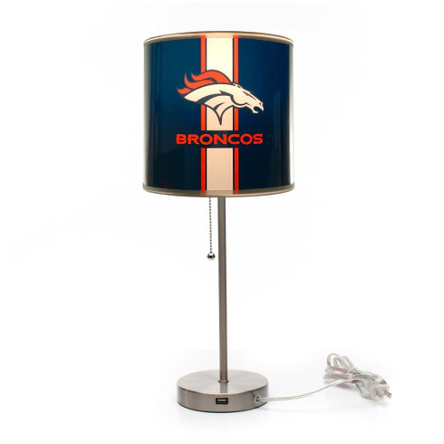 Denver Broncos 19" Tall Chrome Table Lamp, 609-1003