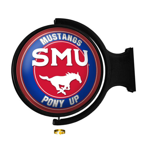 SMU Mustangs Mascot Logo Rotating Lighted Wall Sign, NCSMUM-115-02