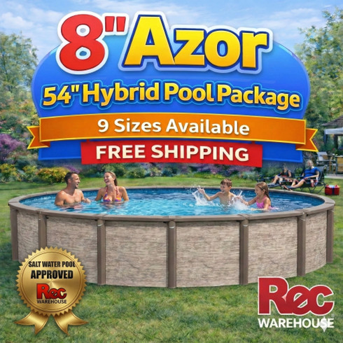 8" Azor-SS 54" Hybrid Complete Pool Package, 9 Sizes Available, FREE ...