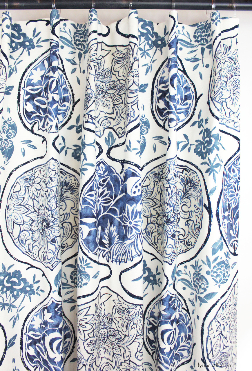 Schumacher Katsugi Custom Drapes