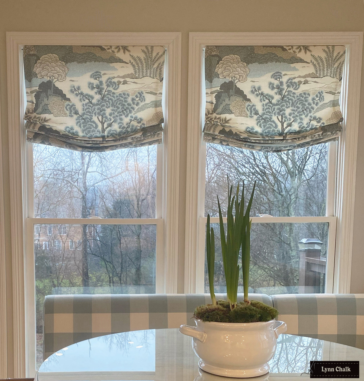 Thibaut Asian Scenic Custom Drapes (shown in Robin's Egg)