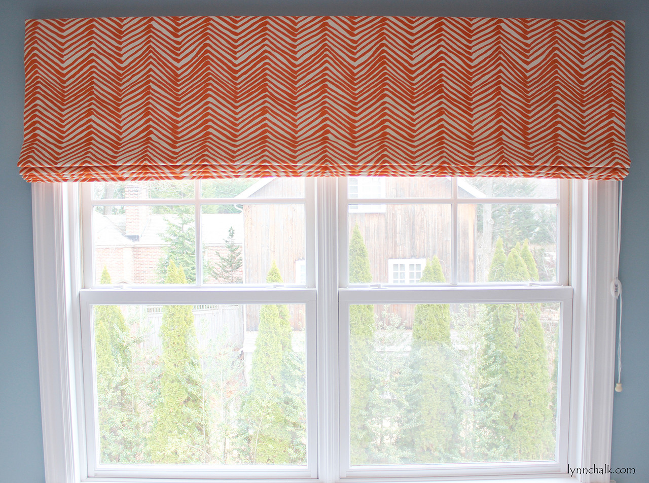 Custom Roman Shades in Quadrille Alan Campbell Petite Zig Zag French ...