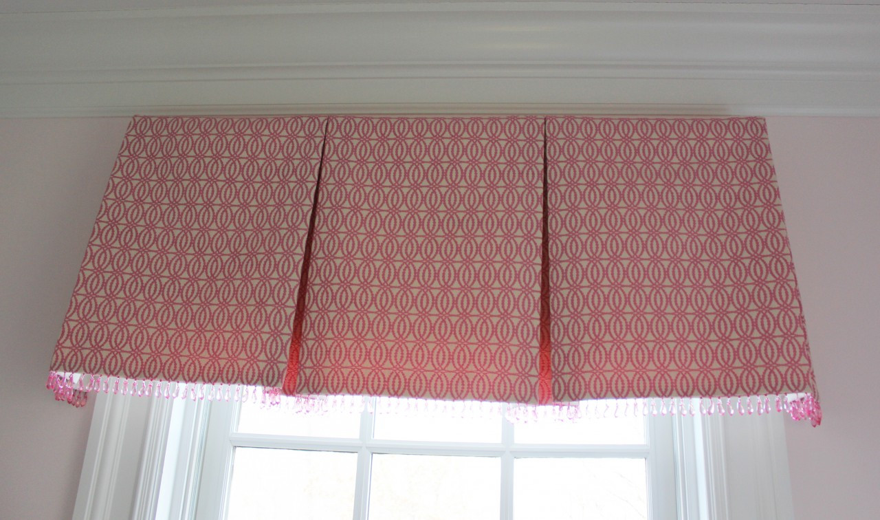 Box Pleated Valance in Robert Allen Joined Circles