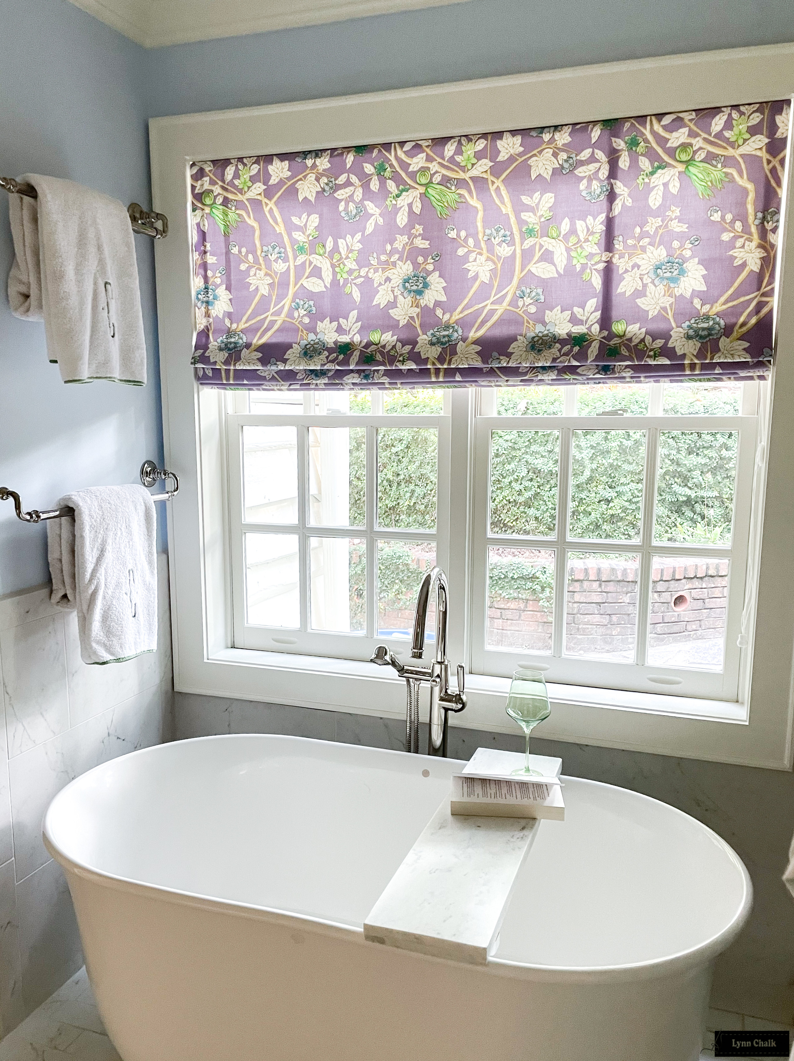 Quadrille Happy Garden Custom Drapes (Shown in Lavender on White ...
