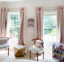 Mrs. Alice Ikat Stripe Drapes (shown in Pink - comes in other colors)