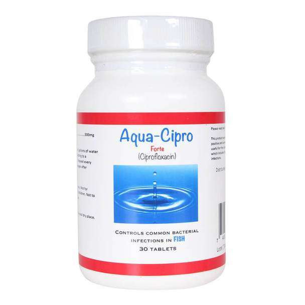 Aqua Cipro Ciprofloxacin 500mg 30 Capsules - Fish Antibiotic