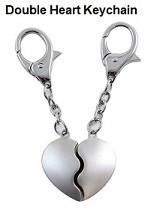 Double heart 2 key chains