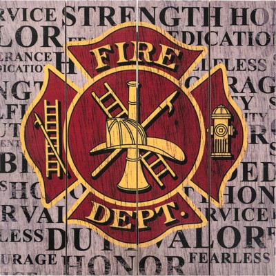 FIREFIGHTER WOOD SIGN