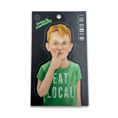 Eat Local Sticker – Quirky Vinyl by Mark Ludy | Support Local with Humor