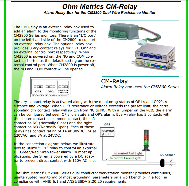 Alarm Relay For CM2800 Series - CM-RELAY | statictek.com | Statictek.com