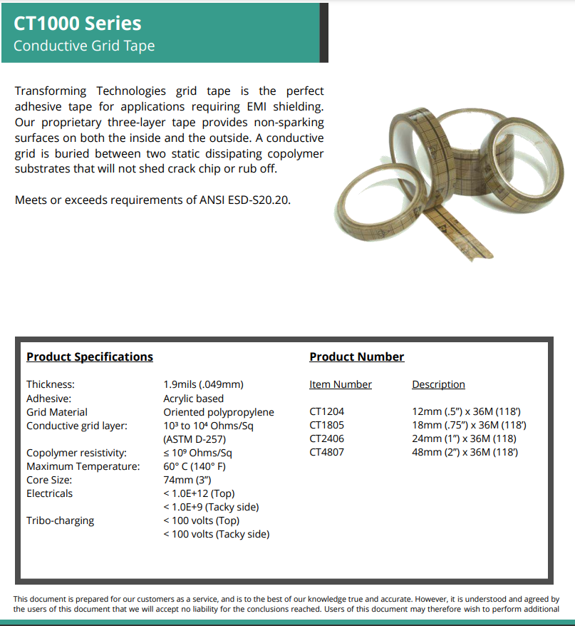 Guardian Grid Tape, 1/2" x 36 Meters, 3" Core - CT1204 | Statictek.com