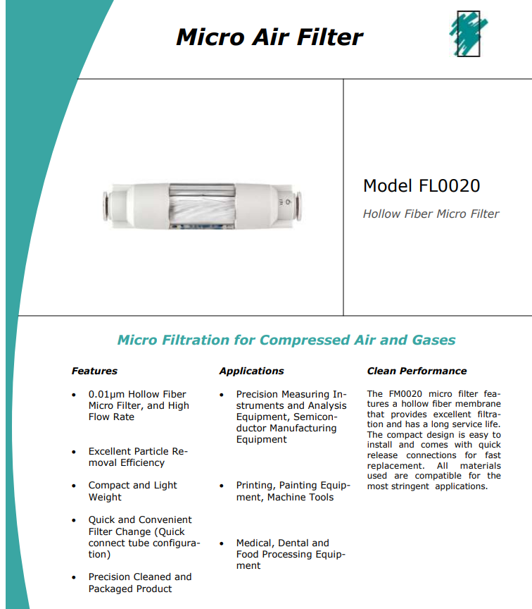 Hollow Fiber Micro Filter For Use With IN4000 - FL0020 | Statictek.com