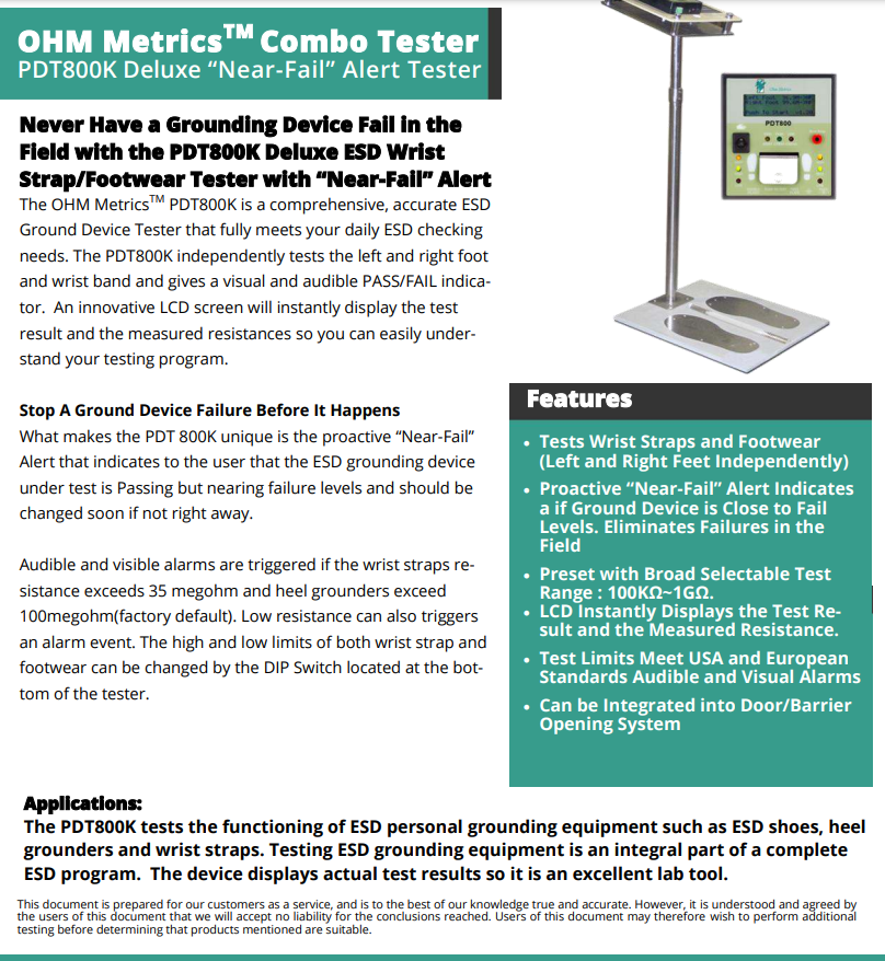 PDT Tester Stand - PDT78SD | statictek.com | Statictek.com