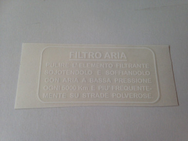 New Air Filter Sticker - White Print - theLambro.com Parts Store