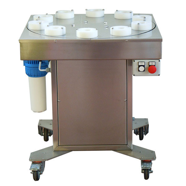 TP10SR semi-automatic 10-position rotary bottle rinser
