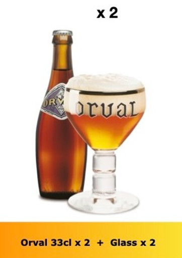 Orval Box 2 x 33cl + 2 Glasses of 33cl