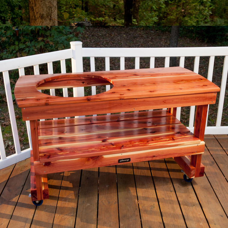 Big Green Egg Table | Long Table for Medium Egg Smoker | JJGeorge