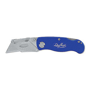 Premium Folding Lock-Back Utility Knife with Aluminum Textured Grip ...