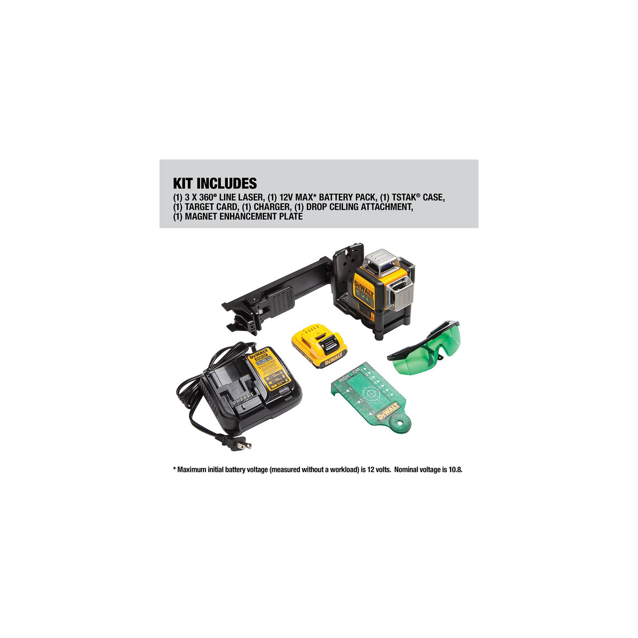 Dewalt dw089lg 12v max 3 x 360 line laser store