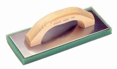 12 in. x 5 in. x 1 in. Green Coarse Texture Float with Wood Handle ...