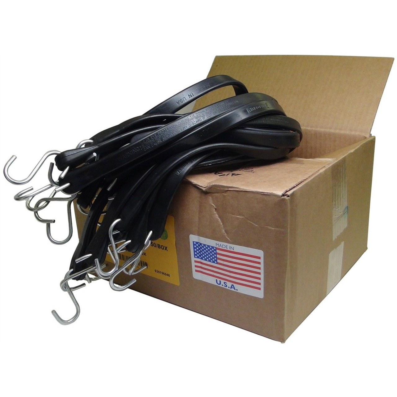 21 in. Rubber Tarp Straps with S-Hooks - Box of 10 - ToolPro