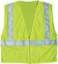 Med. S363 ANSI Class 2 Economy Mesh Lime Green Reflective Safety Vest ...