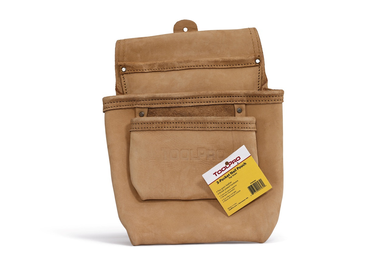 3 Pocket Nail Pouch - Top Grain - ToolPro
