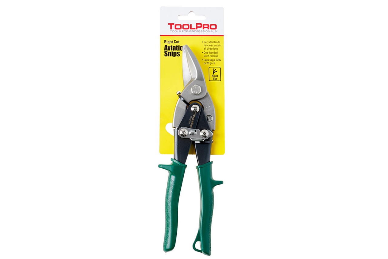 Aviation Snips Right Cut - Green Grips - ToolPro