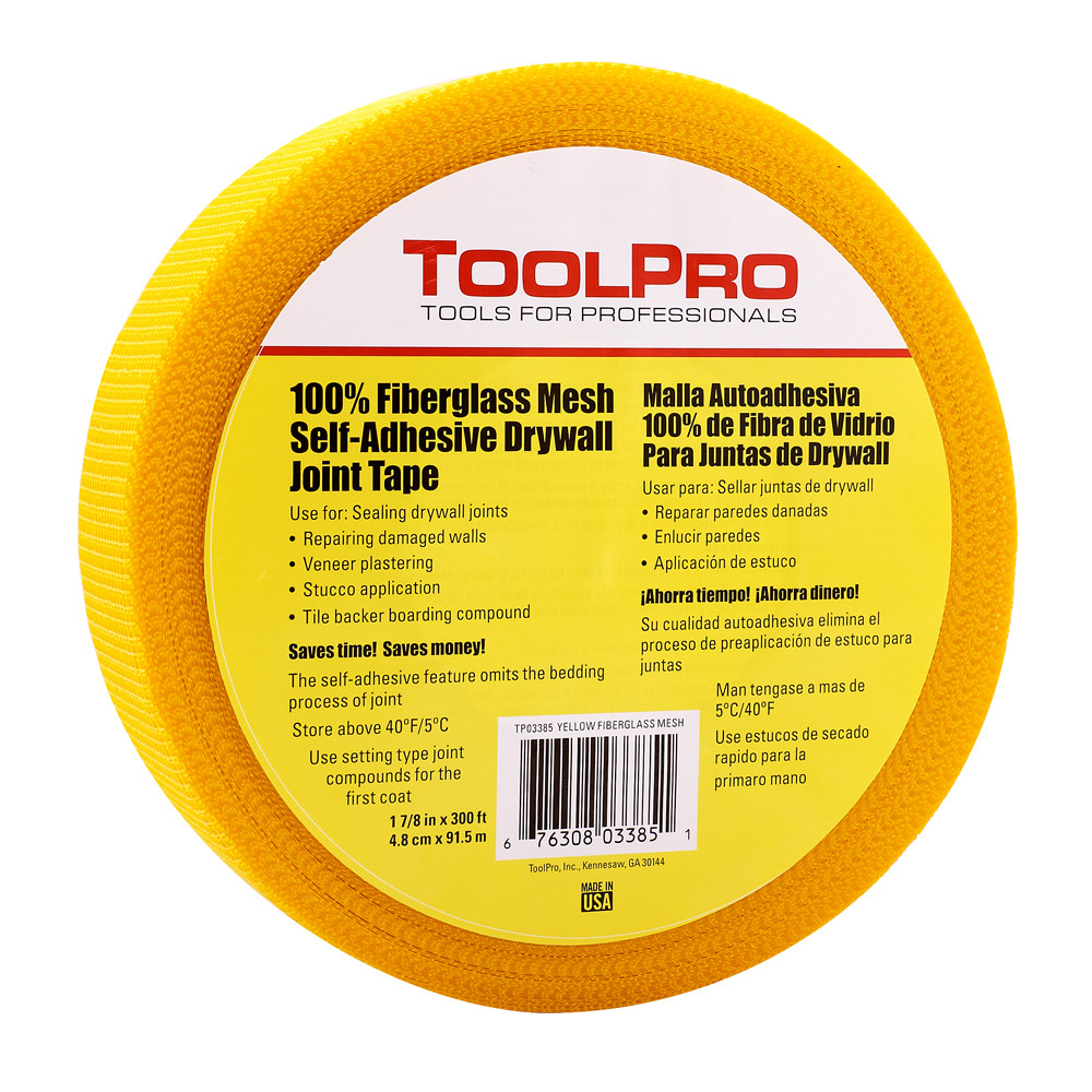 Yellow Mesh Self-Adhesive Joint Tape - 1-7/8 in. x 300 ft. - ToolPro