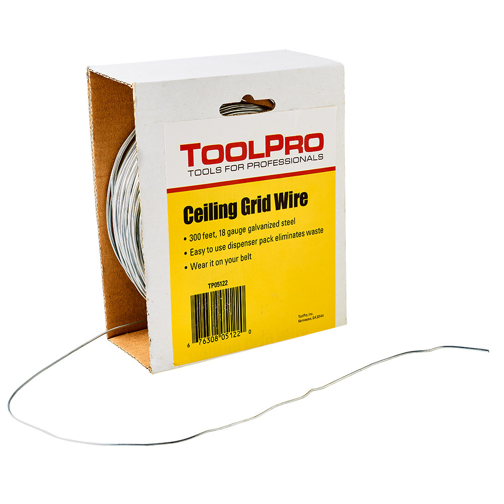 Ceiling Grid Wire - 18 Gauge 300 ft. Roll With Carton Dispenser - ToolPro