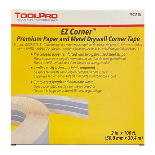EZ Corner Premium Paper & Metal Drywall Corner Tape - 2 in. x 100 ft ...