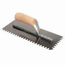 11 in. x 4-1/2 in. Notched Trowel, 1/4 x 3/16 in. V-Notch with Wood ...