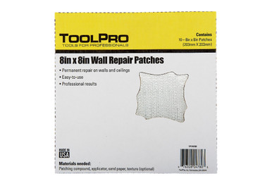 8 in. x 8 in. Wall Repair Patches - 10 Pack - ToolPro