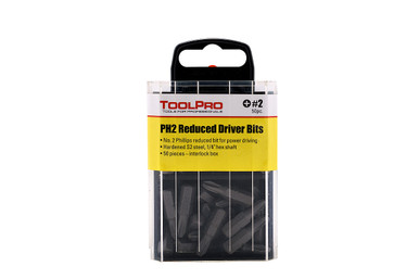 #2R Reduced Phillips Bit Tips - Interlocking Storage Box of 50 - ToolPro