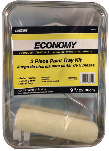 3 Piece Paint Tray Kit with Roller Frame and Cover - ToolPro