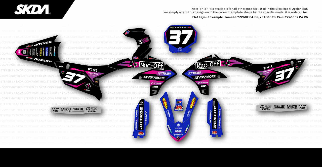 25 CLUBMX Pink YZF/WRF Replica Graphics Kit - SKDA - AU Store