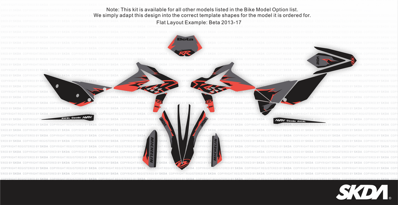 STALLION Black Beta Full Graphics Kit - SKDA